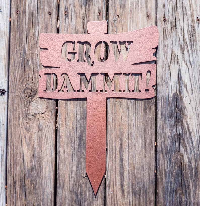 Grow Dammit Yard Stake Dxf/svg - Brightnite Metalworx Digital Download ...