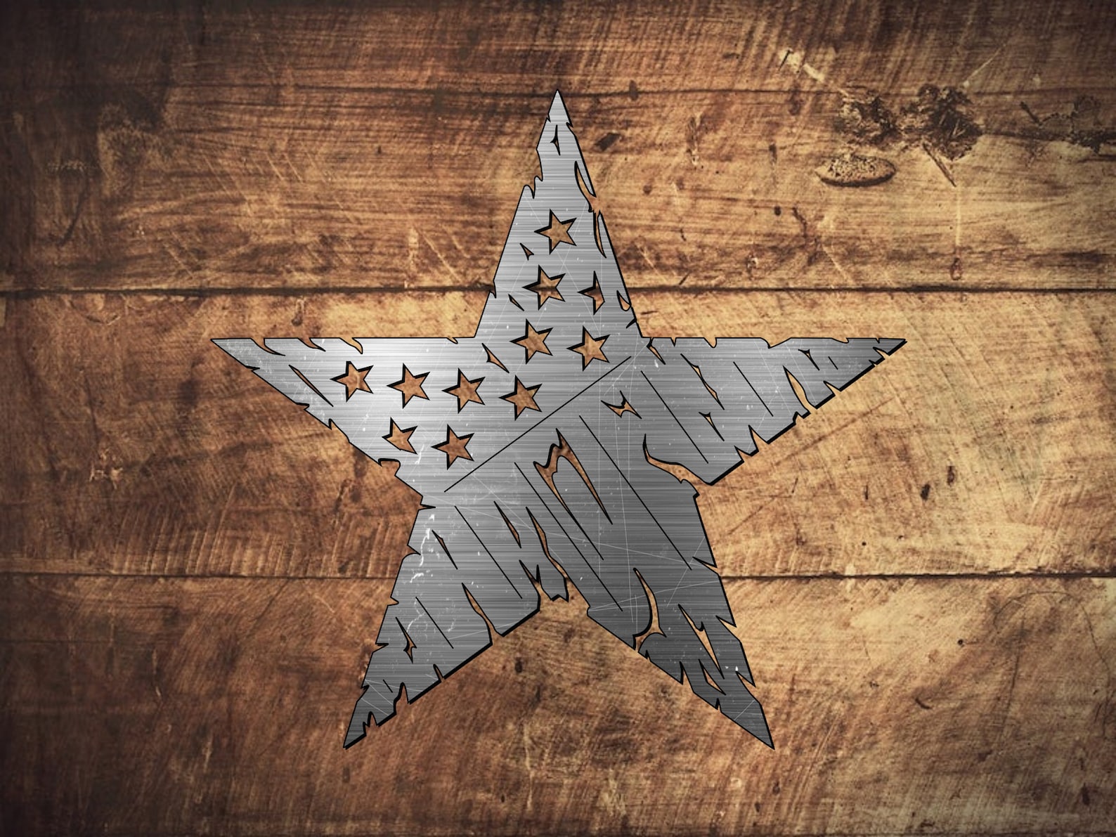Tattered Flag Star Dxf/svg - Brightnite Metalworx Digital Download ...