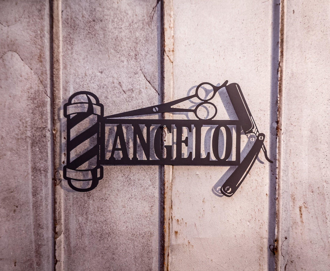 Barbershop Monogram Dxf/svg - Brightnite Metalworx Digital Download ...