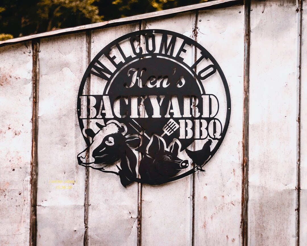 Backyard BBQ Customizable Sign Dxf/svg - Brightnite Metalworx Digital ...
