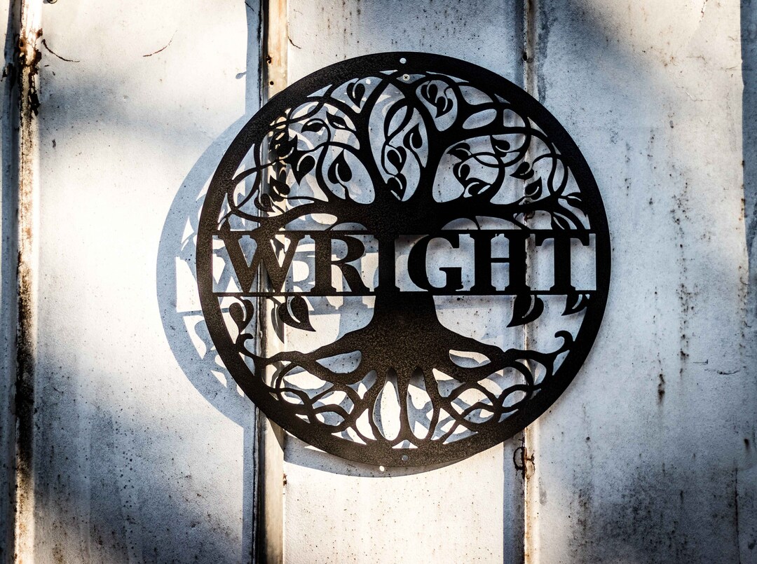 Tree of Life Monogram Wall Art Dxf/svg - Brightnite Metalworx Digital ...