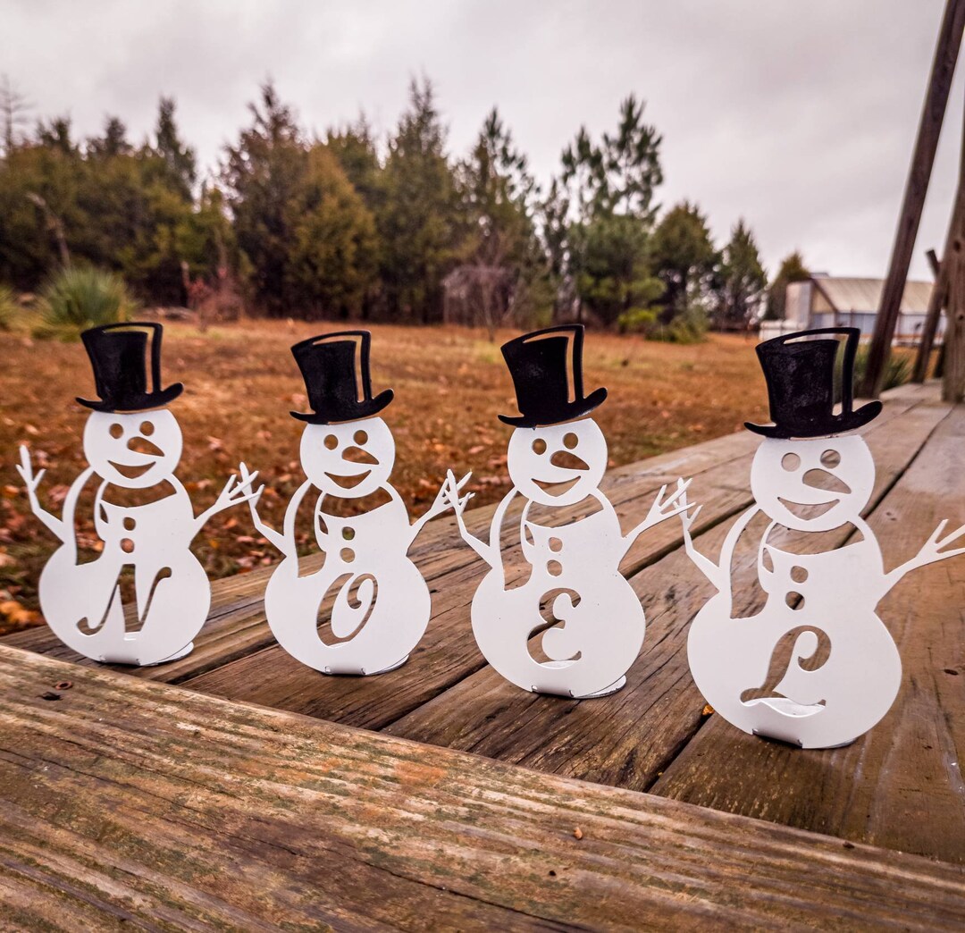 Snowman Monogram Set 26 Files Dxf/svg - Brightnite Metalworx Digital ...