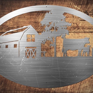 FARM Sign Cow and Calf Dxf/svg - Brightnite Metalworx Digital Download ...