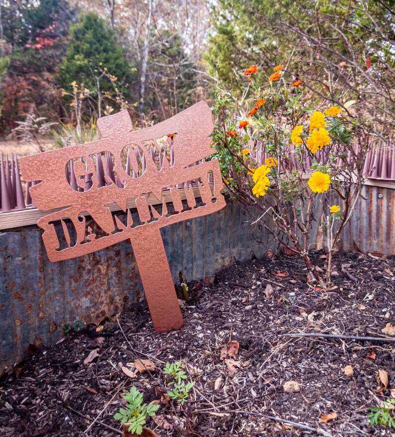 Grow Dammit Yard Stake Dxf/svg - Brightnite Metalworx Digital Download ...