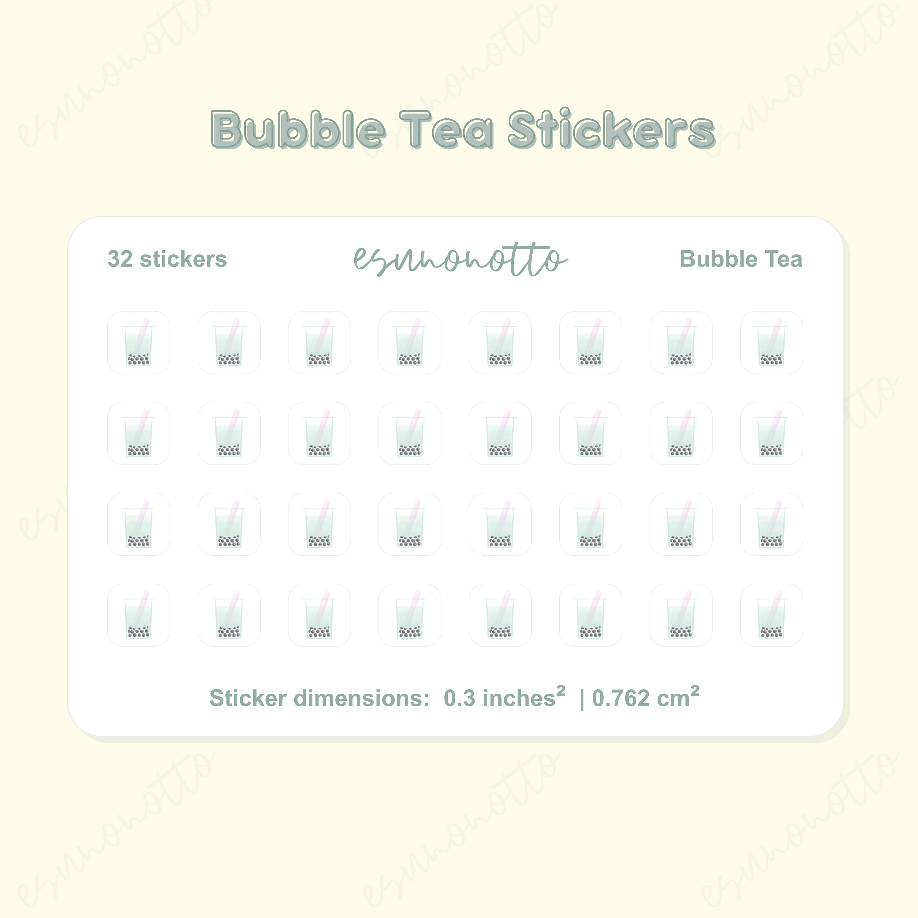 Bubble Tea Stickers, Boba Tea Stickers, Bubble Tea Journal Stickers ...