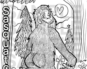 bigfoot images clip art coloring pages