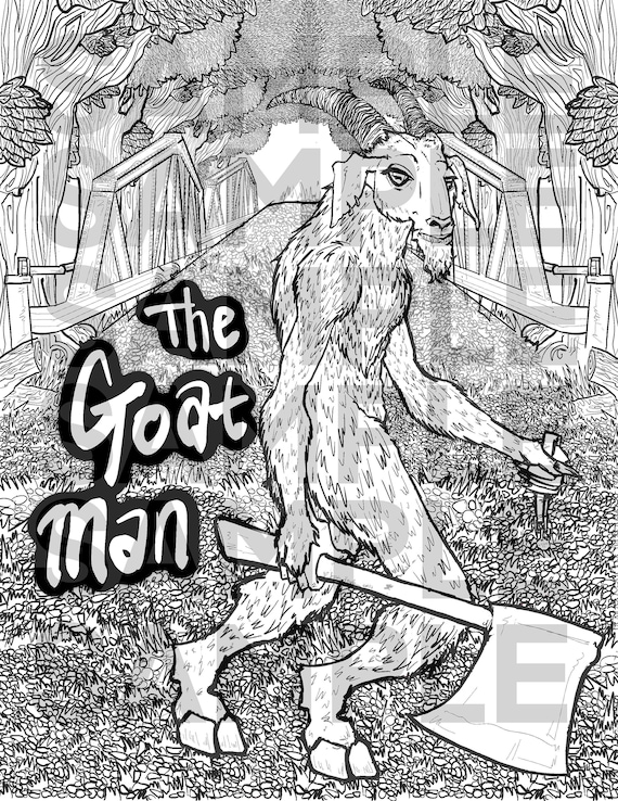 Goatman Cryptid Creepy Cryptids the Goat Man Adult Coloring - Etsy