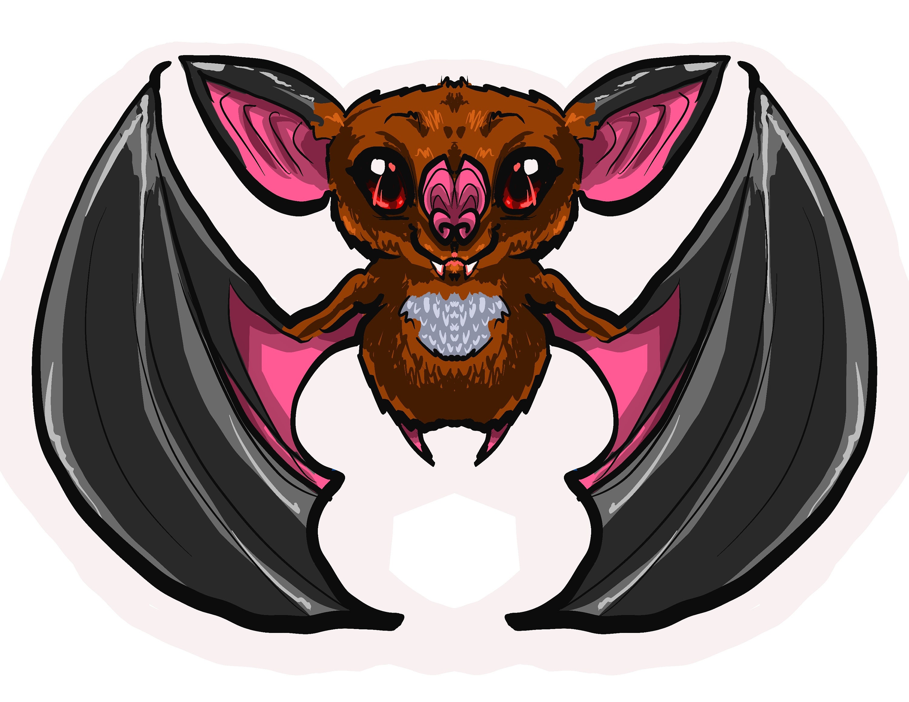 Friendly Bat Coloring Page, for Adults and Children, Relaxing, Stress ...