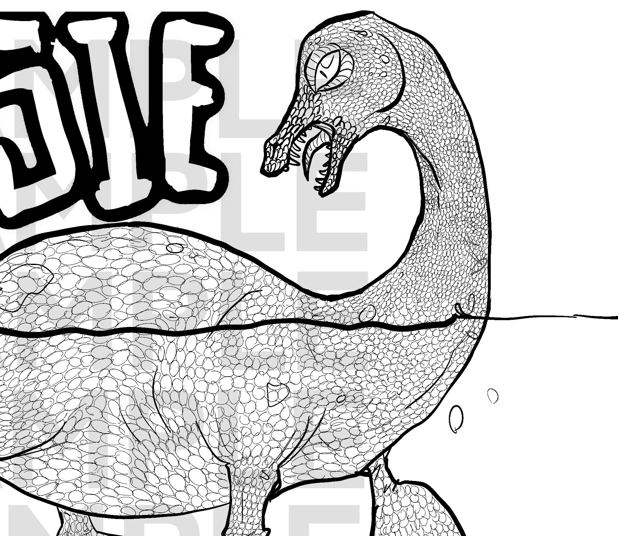 Loch Ness Monster, Nessie, Cryptid Adult Coloring Page, Stress Relief ...