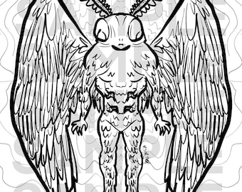 Cryptid Coloring Page - Etsy