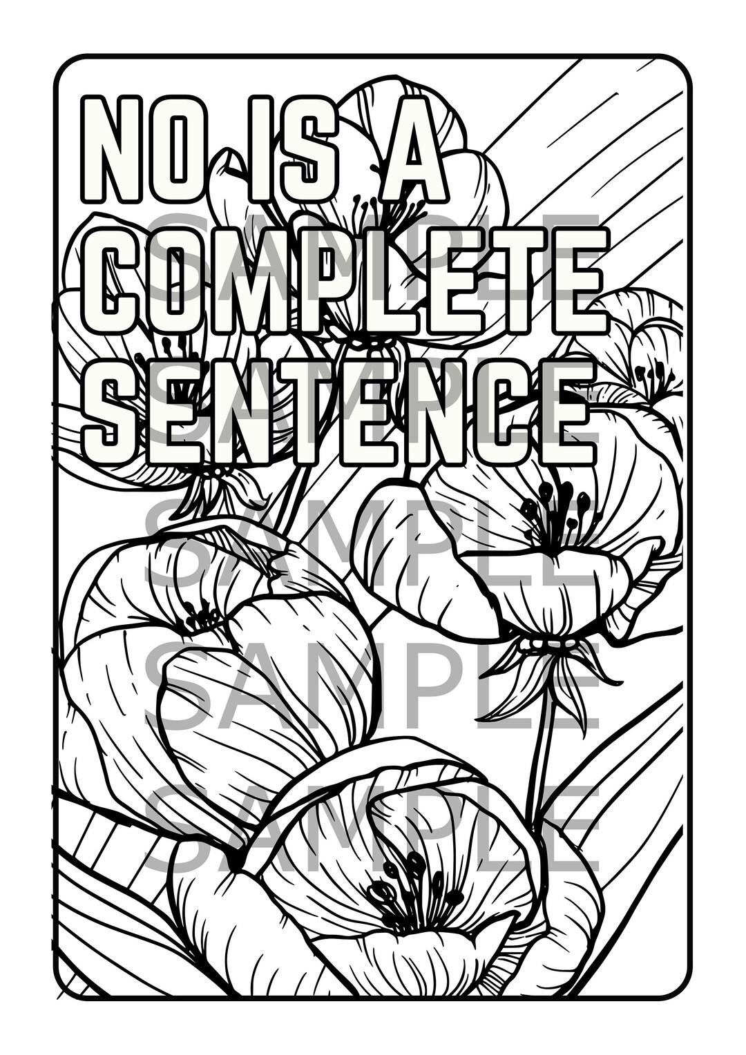 NO is a COMPLETE SENTENCE, Relaxing, Stress Relief, Funny, Self-help ...