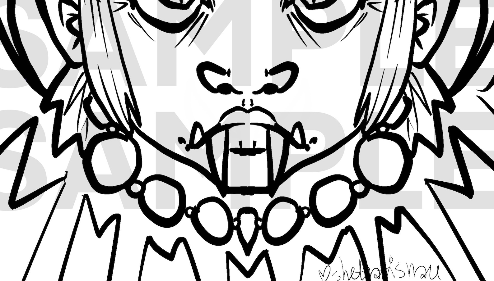 Oni Gyaru Coloring Page, Kawaii Girl, Kowaii, Cute, Spooky, Creepy ...