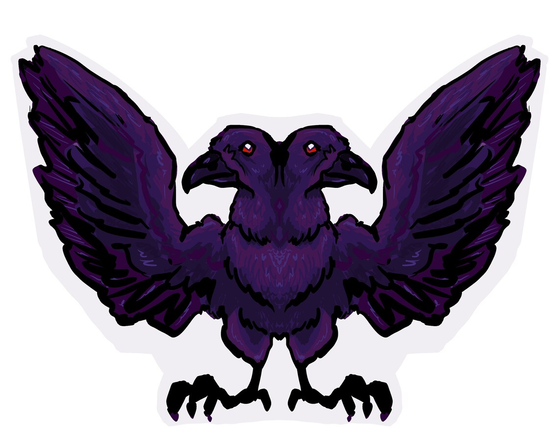 Two Headed Raven - Creepy, Halloween Activity, Adult Coloring Page ...