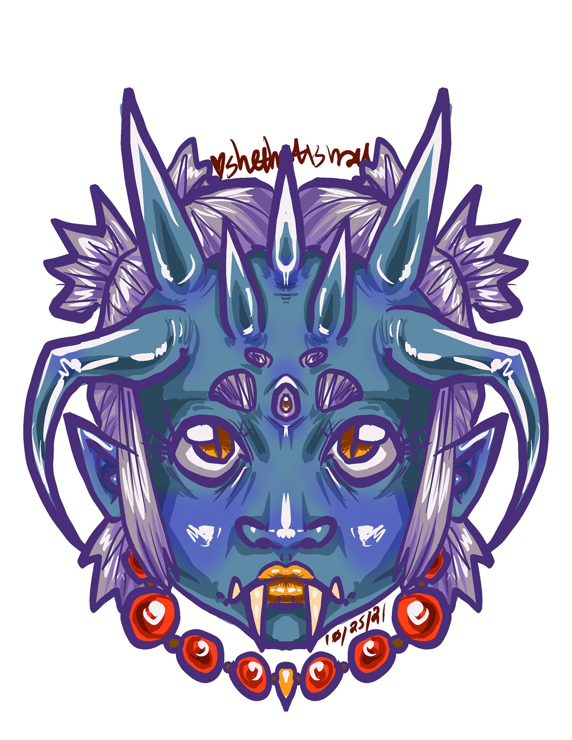 Oni Gyaru Coloring Page, Kawaii Girl, Kowaii, Cute, Spooky, Creepy ...