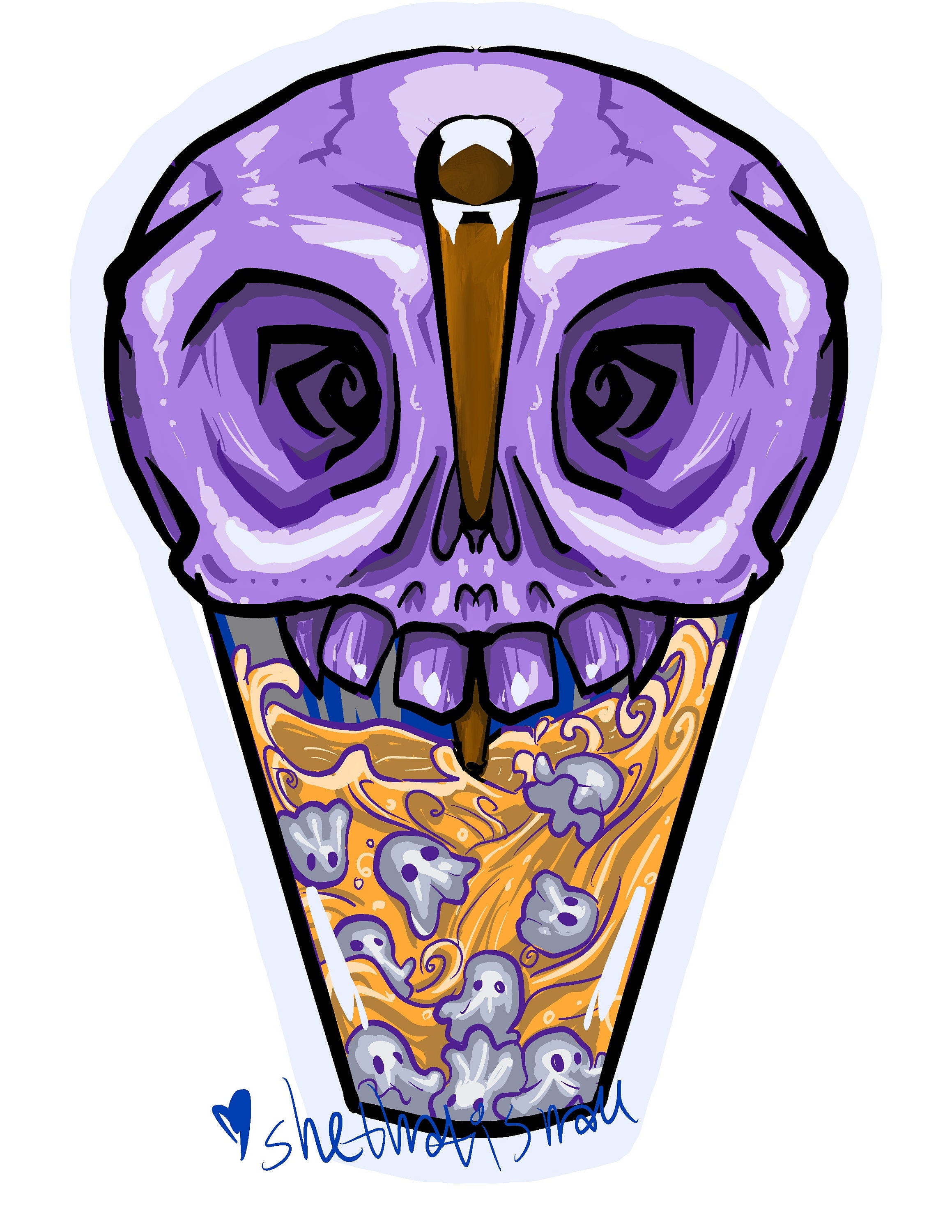 Spooky Skully Boba, Drinks, Drink Art, Relaxing, Stress Relief ...