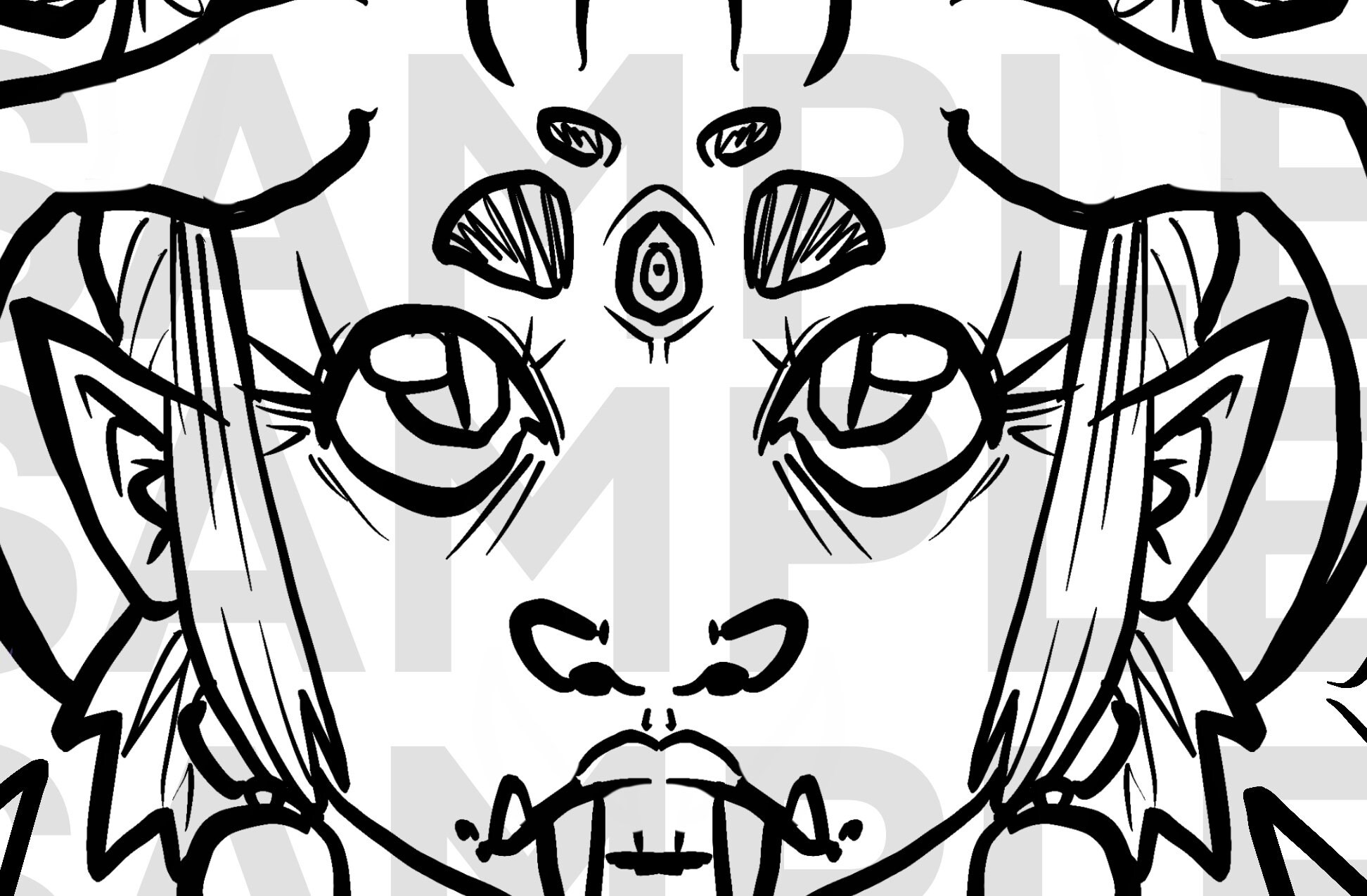 Oni Gyaru Coloring Page, Kawaii Girl, Kowaii, Cute, Spooky, Creepy ...
