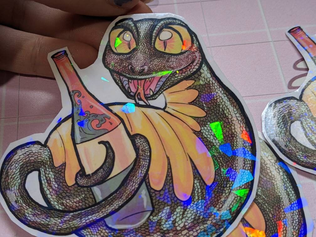 Holographic Tsuchinoko, Tsuchinocco, Tsuchinokoreal Sticker, Cryptid, Holo, Cryptids, Local ...