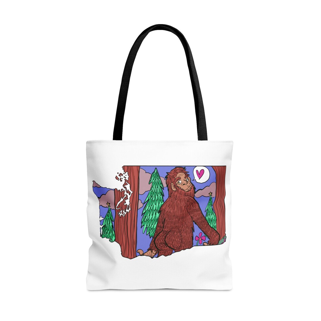 Washington Sasquatch WA Bigfoot Big Foot Cryptid Cryptids Tote Bag (AOP ...