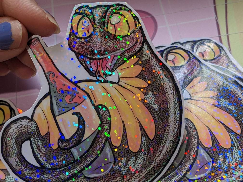 Holographic Tsuchinoko, Tsuchinocco, Tsuchinokoreal Sticker, Cryptid, Holo, Cryptids, Local ...