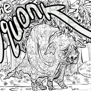 The Squonk, Cryptid Adult Coloring Page, Cryptids, West Virginia, Local ...