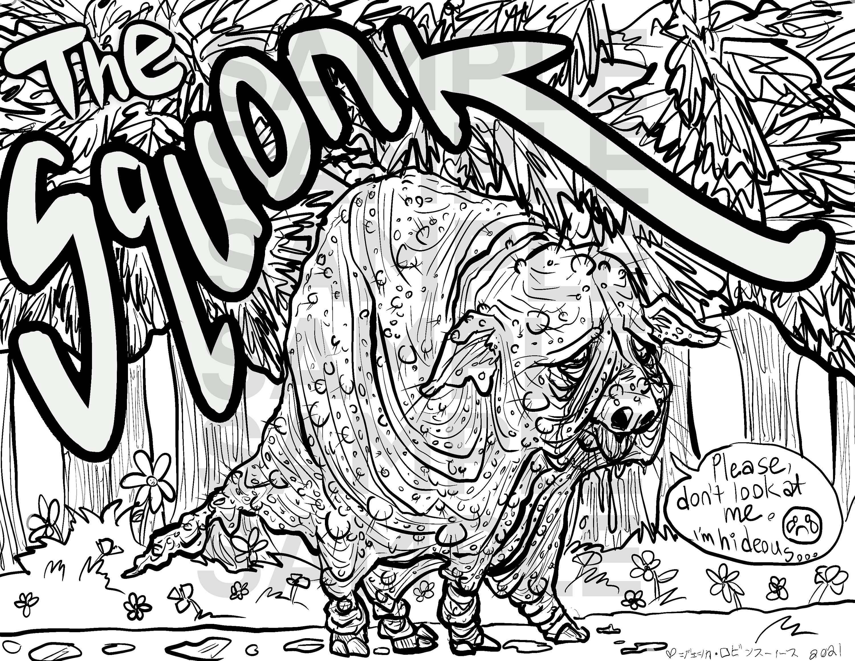 The Squonk Cryptid Adult Coloring Page Digital Download Etsy