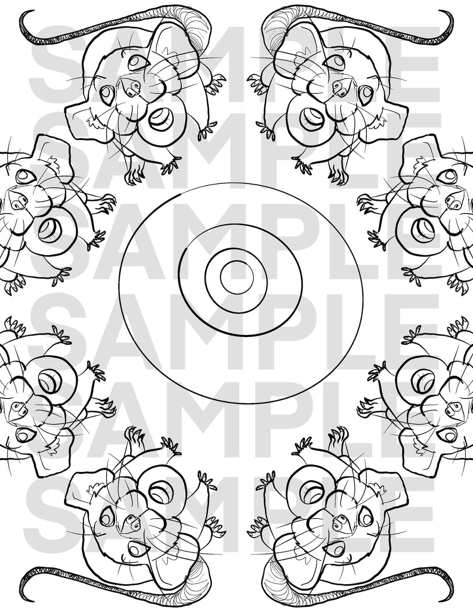 Rat Mandala Set of 3 Unique Coloring Pages! Save Money With a Bundle ...