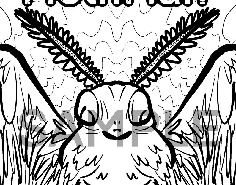 Mothman, the Mothman, Cryptid, Adult Coloring Page, Local Legends ...