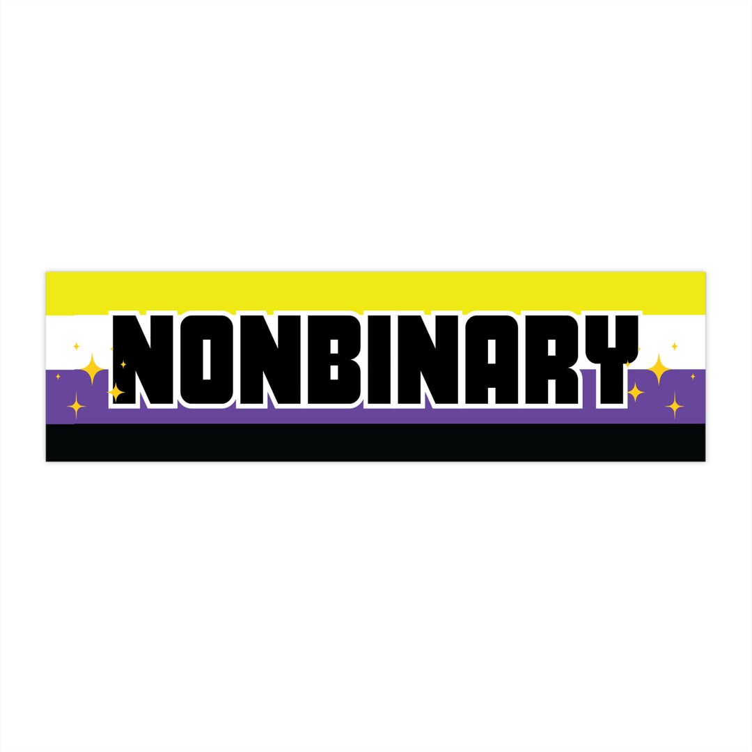 Nonbinary Pride Bumper Sticker, LGBTQ Car Decal, Genderqueer Visibility ...