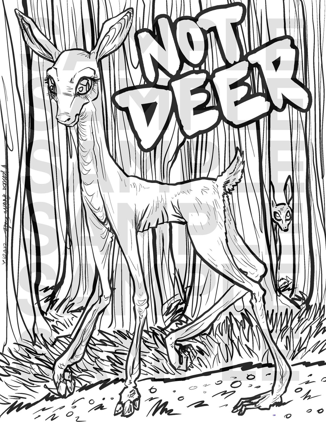 Not Deer Cryptid Creepy Cryptids the Not-deer Adult - Etsy