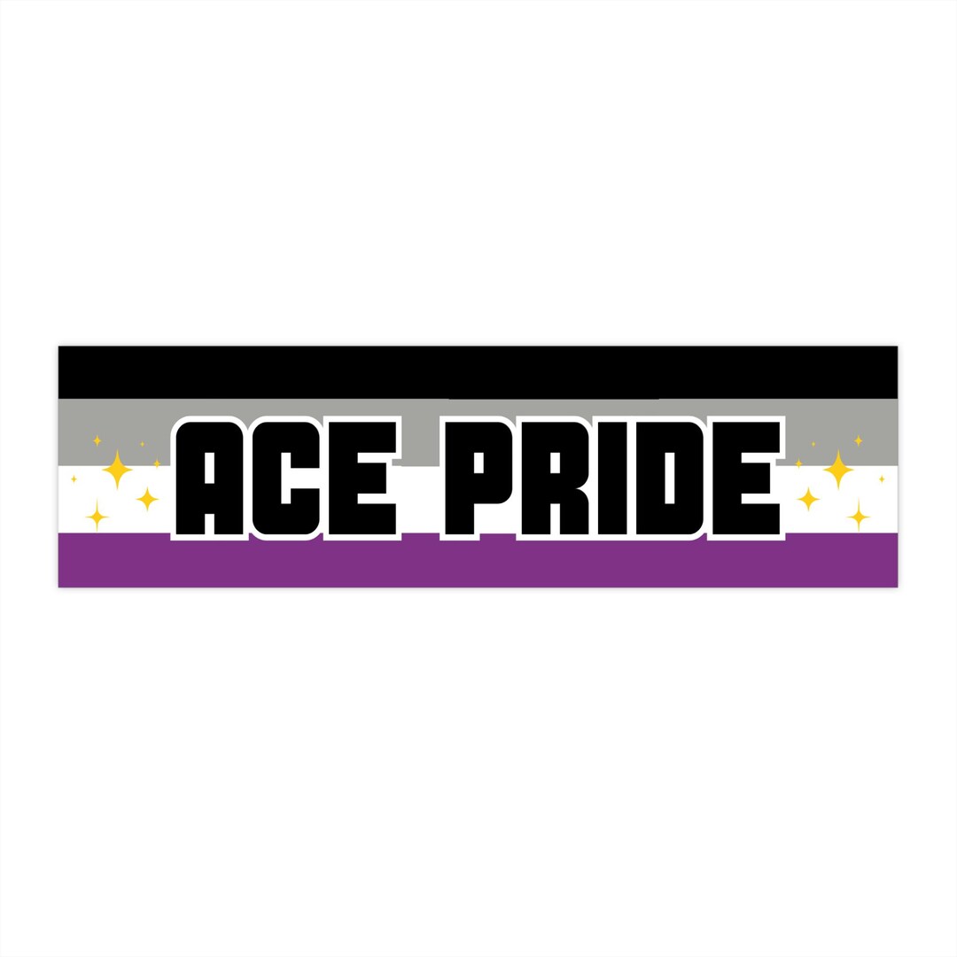 ACE Asexual Flag Bumper Sticker - LGBTQ+ Pride Car Decal, Nonbinary ...
