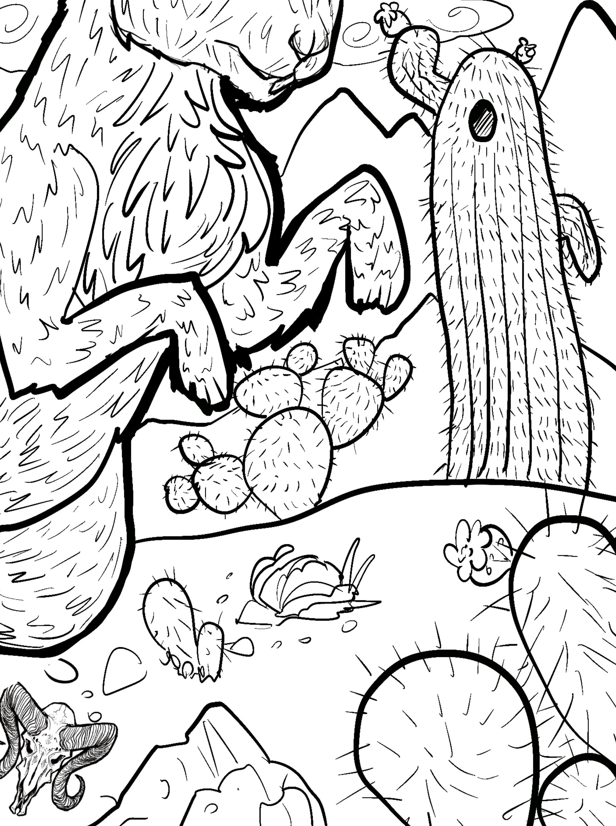 Cryptid Coloring Pages