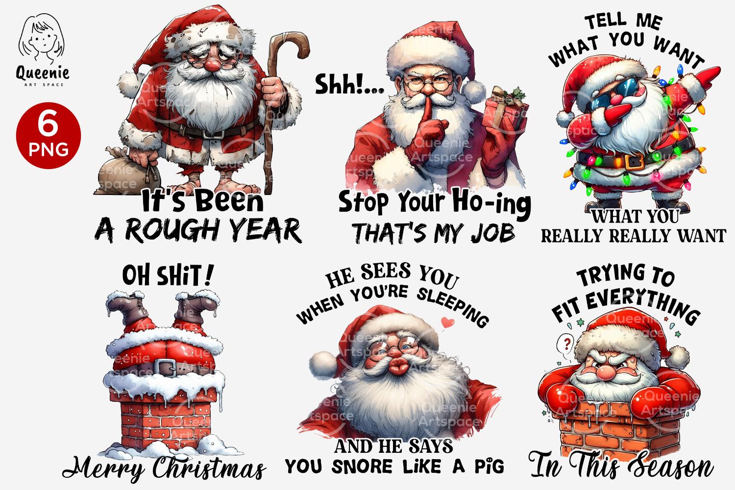 Funny Sarcastic Santa Claus Quotes Png, Sarcasm Christmas - Etsy