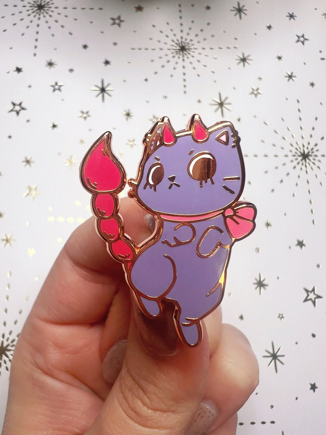 Scoprio | Zodiac Cat Pin | Rose Gold Hard Enamel Pin 1.5” - Etsy