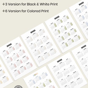 2022-2023 Year at a Glance Printable Calendar Printable Planner 2022 ...
