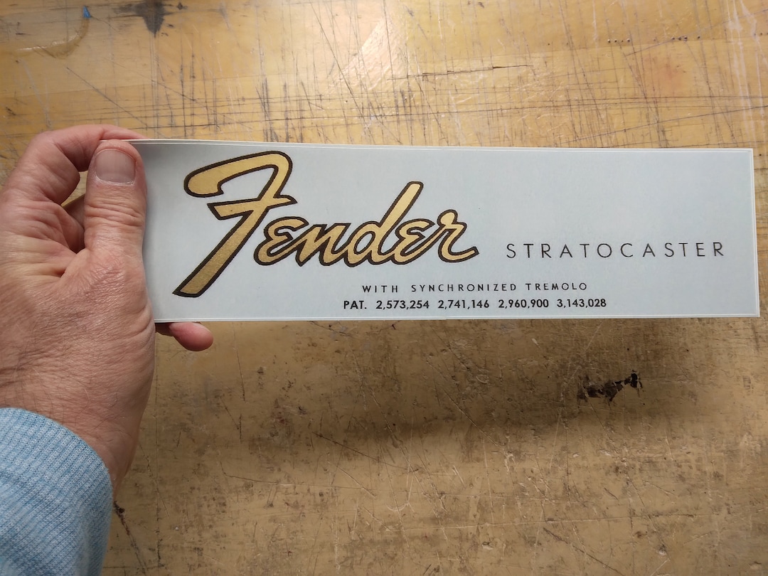 Fender Stratocaster Bumper Sticker - Gold Ink Vinyl Decal - Etsy
