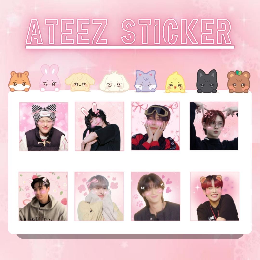 Cute ATEEZ Sticker Sheets (perfect for Journaling, Scrapbooking ...