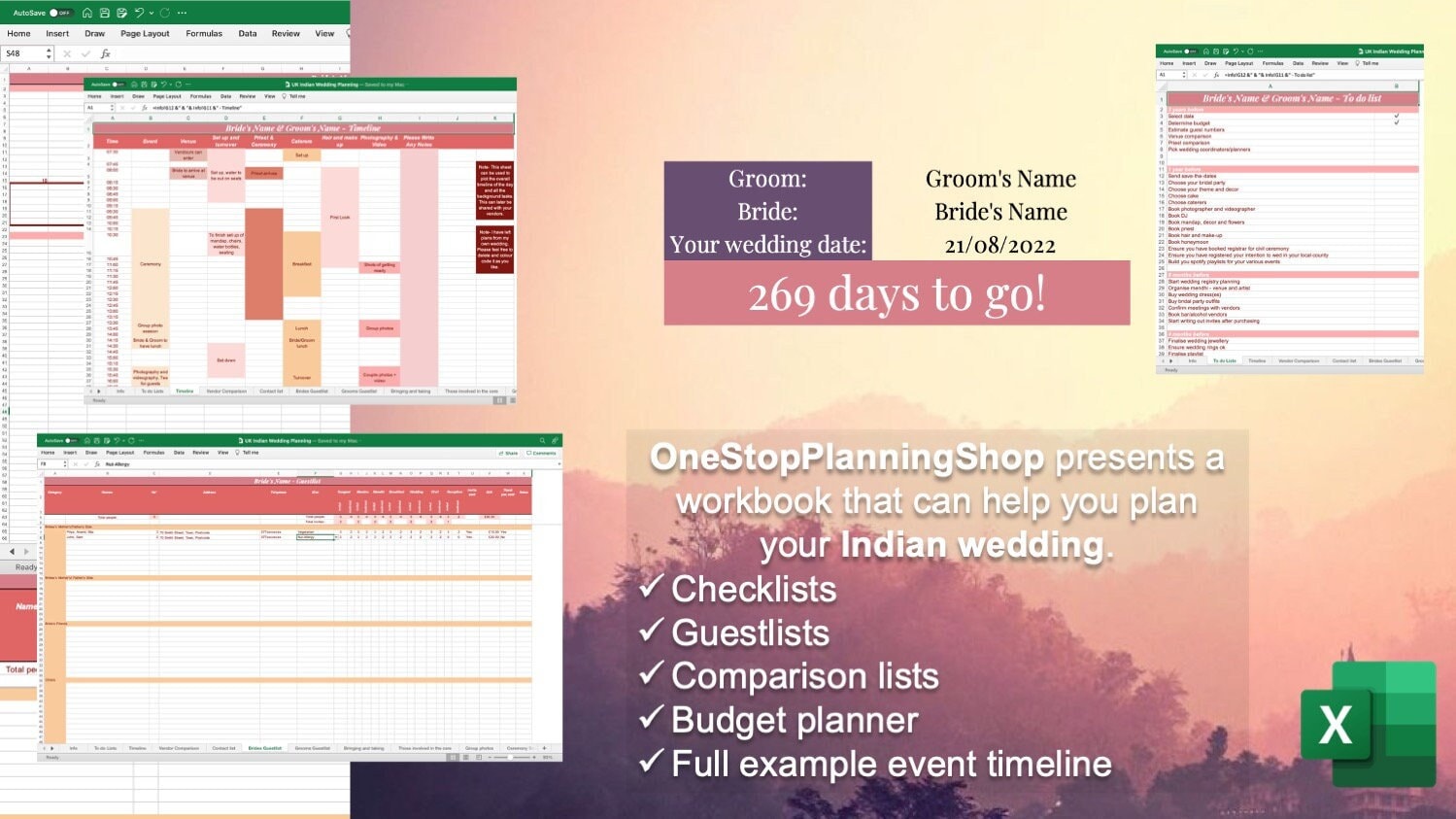 Excel Indian Wedding Planning Spreadsheet | Example Event Timeline, to ...