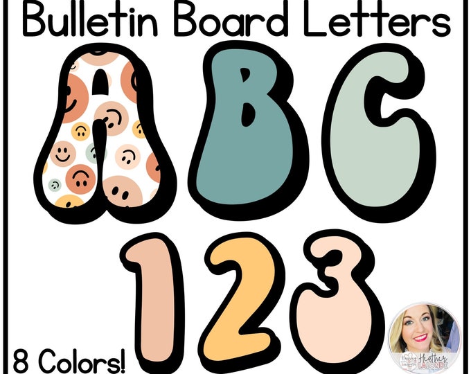 Boho Bulletin Board Letters | Boho Rainbow | Retro Groovy Classroom ...