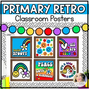 Rainbow Retro Classroom Decor | Classroom Printable Posters | Bright ...