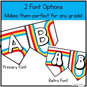 Editable Pennant Banner| Rainbow Bulletin Board Letter Banner | Retro ...