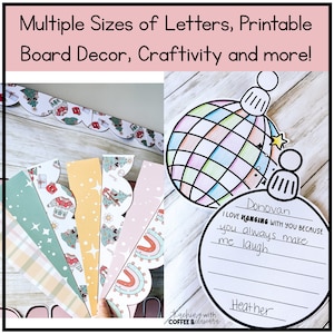 Retro Christmas Bulletin Board or Door Kit | Boho Groovy Classroom ...