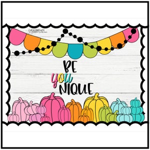 Fall Bulletin Board Kit | Rainbow Pumpkin Halloween Bulletin Board ...