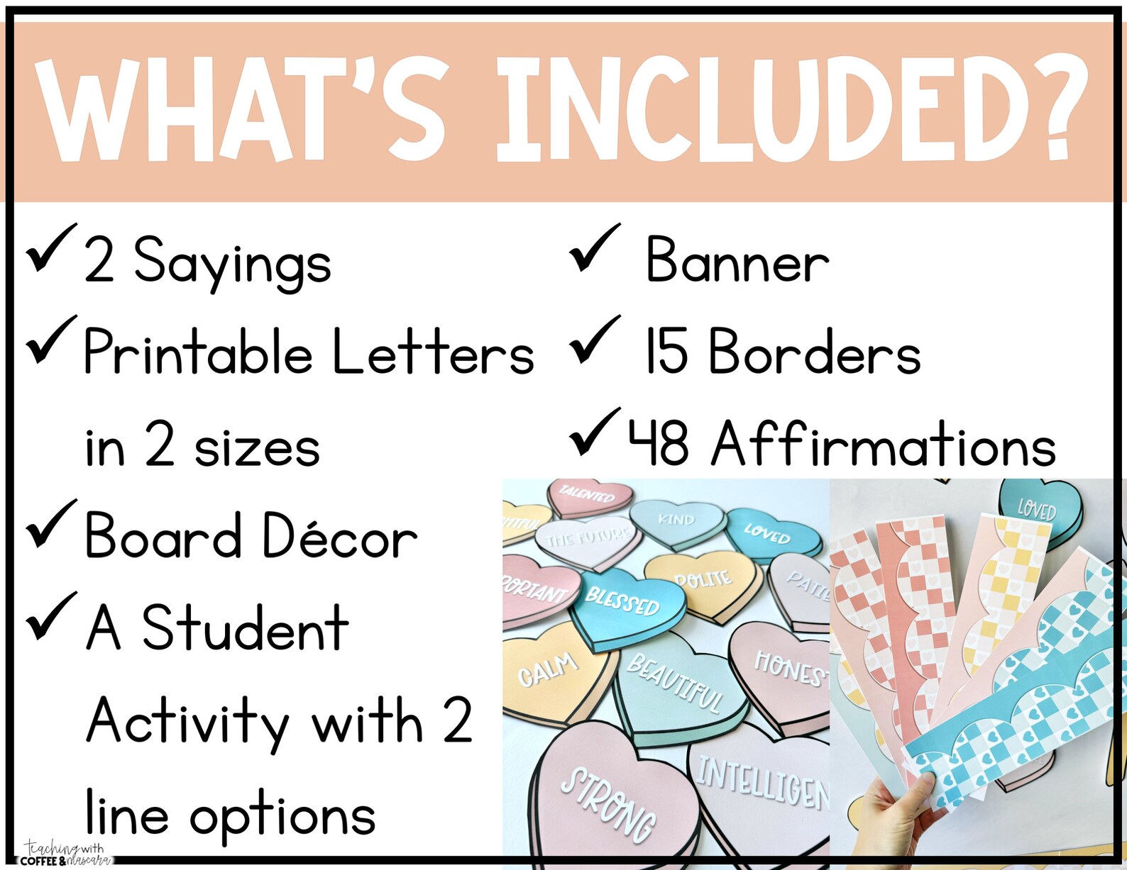 February Bulletin Board Ideas | Boho Conversation Heart Self Love ...
