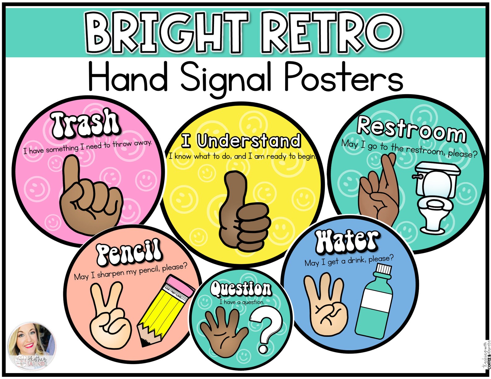 Hand Signal Posters Retro Classroom Decor Classroom - Etsy