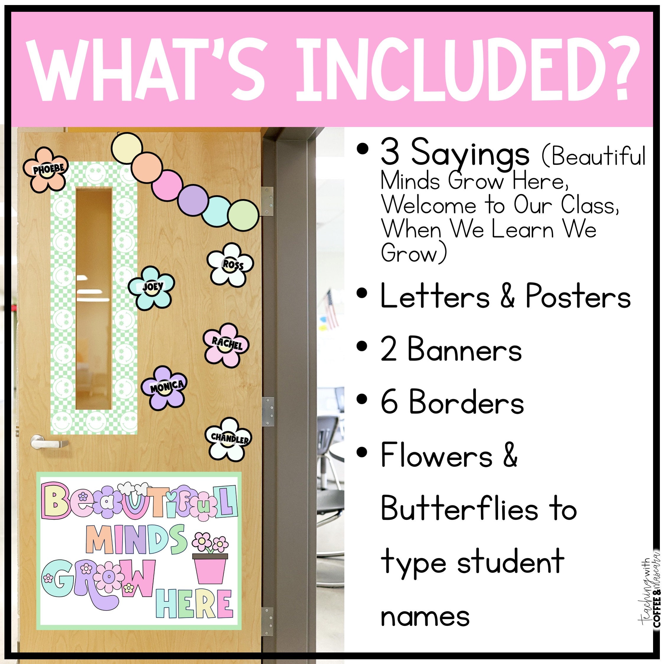 Pastel Spring Classroom Door Decor Kit | Printable (digital Download ...