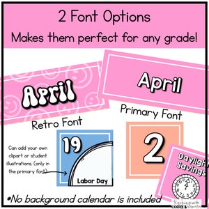 Retro Classroom Calendar Bulletin Board Set | Pocket Chart Calendar ...