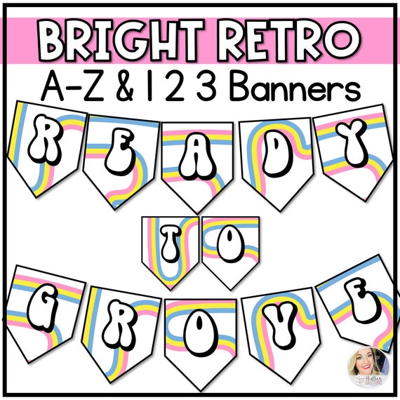 Editable Pennant Banner Rainbow Bulletin Board Letter Banner - Etsy