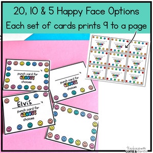 Punch Cards for Kids | Happy Face Punch Cards | Printable Punch Cards ...