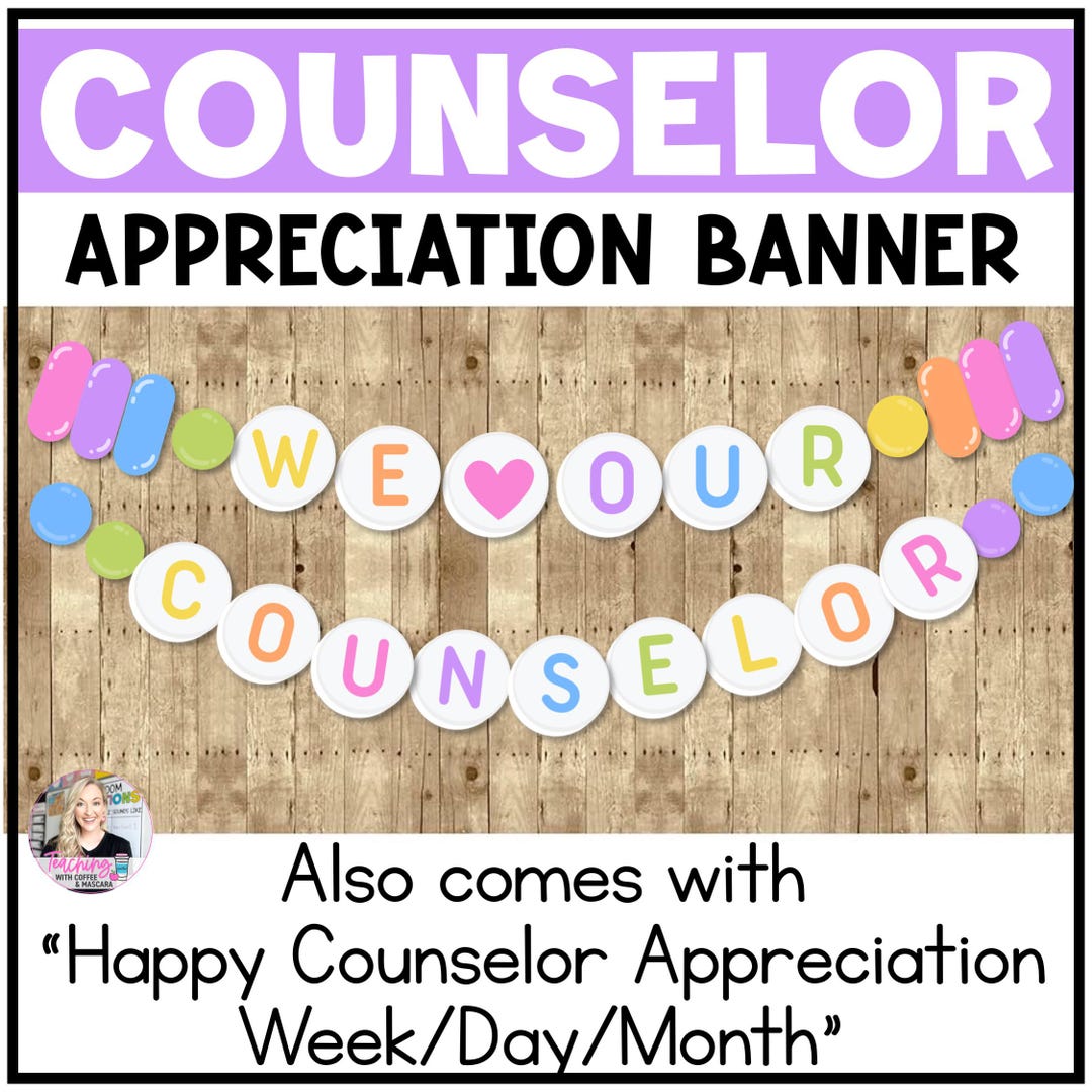 School Counselor Banner for Counselor Appreciation Week or Day (digital ...