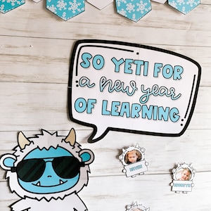 January Bulletin Board | Yeti New Years Bulletin Board Kit - Etsy